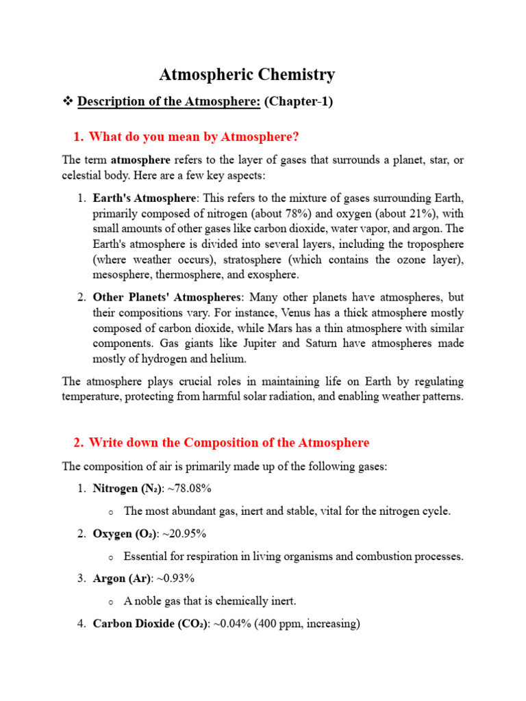 Understanding Earth's Atmosphere Composition | PDF | Electromagnetic ...