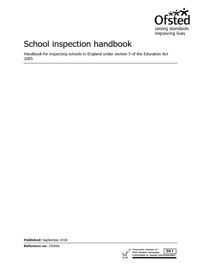 School Inspection Handbook Section 5 270718 | PDF
