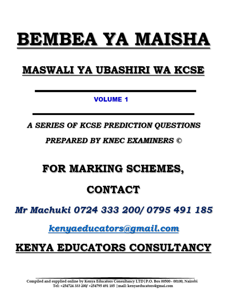 Maswali Ya Bembea Ya Maisha v1 | PDF