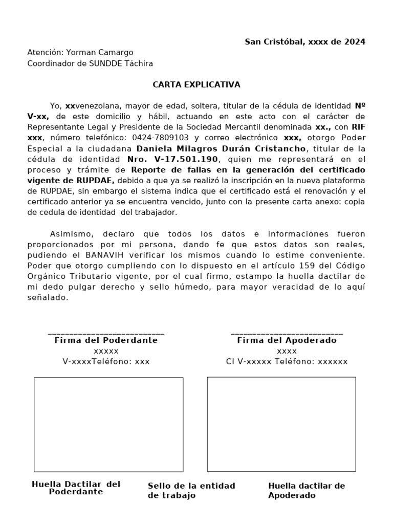Carta RUPDAE | PDF