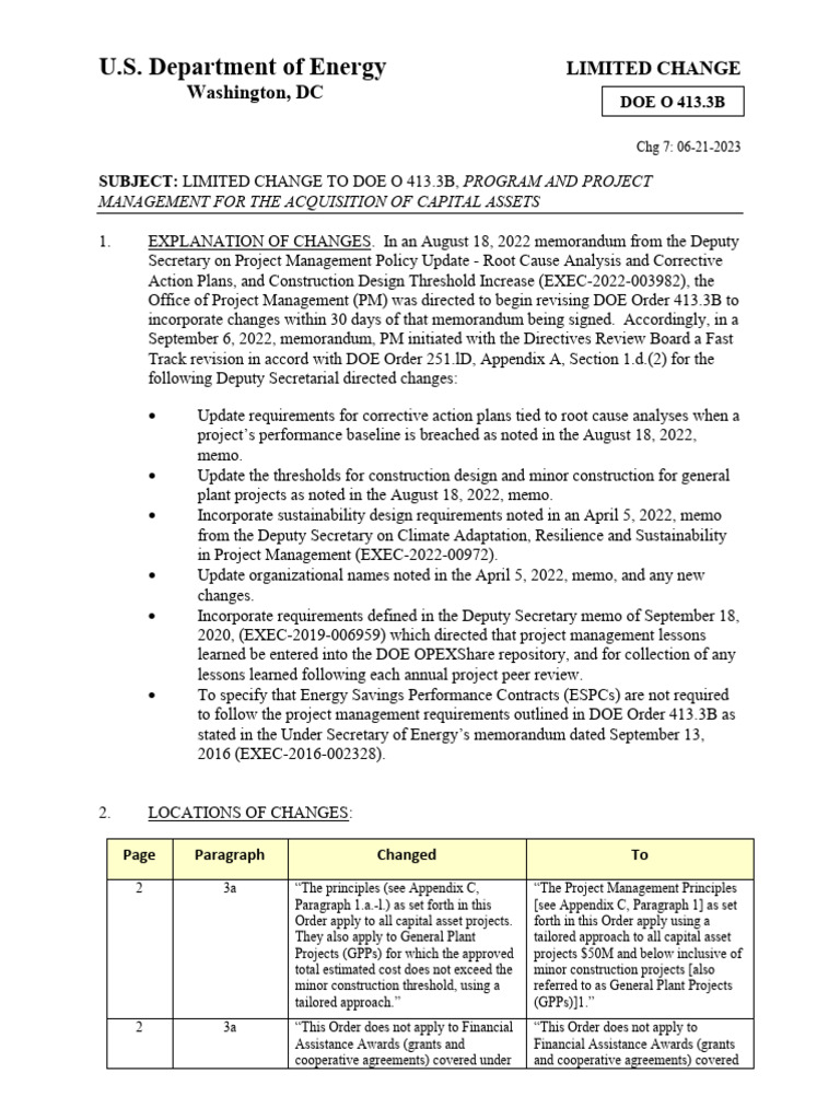O 413.3B Chg. 7 Change Chart | PDF