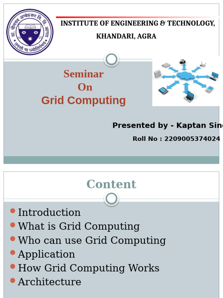 Seminar on Grid Computing Overview | PDF | Grid Computing | Computing