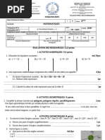 Examen de Maths 6ème EB6 2023 | PDF