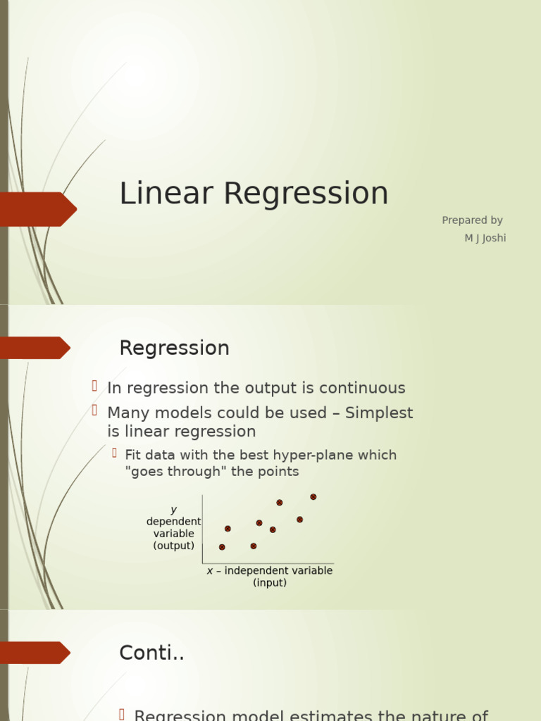 3CP10 Final MJJ Linear Regression | PDF | Linear Regression | Regression Analysis