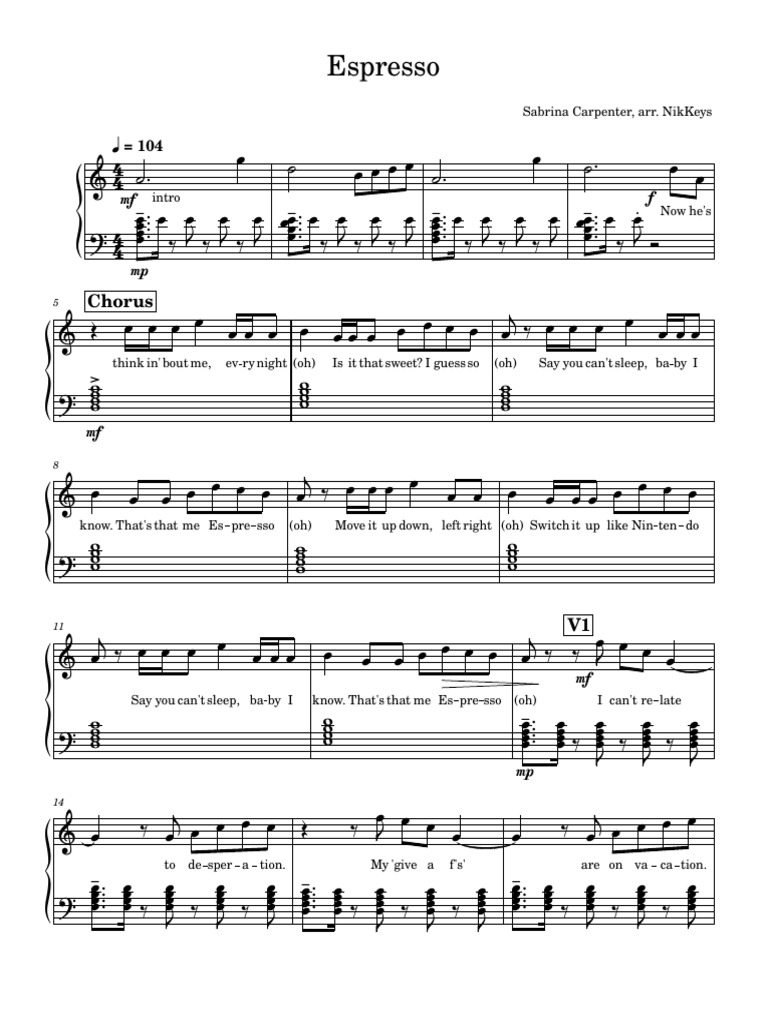 Espresso Sabrina Carpenter | PDF | Songs Written | Song Recordings Produced