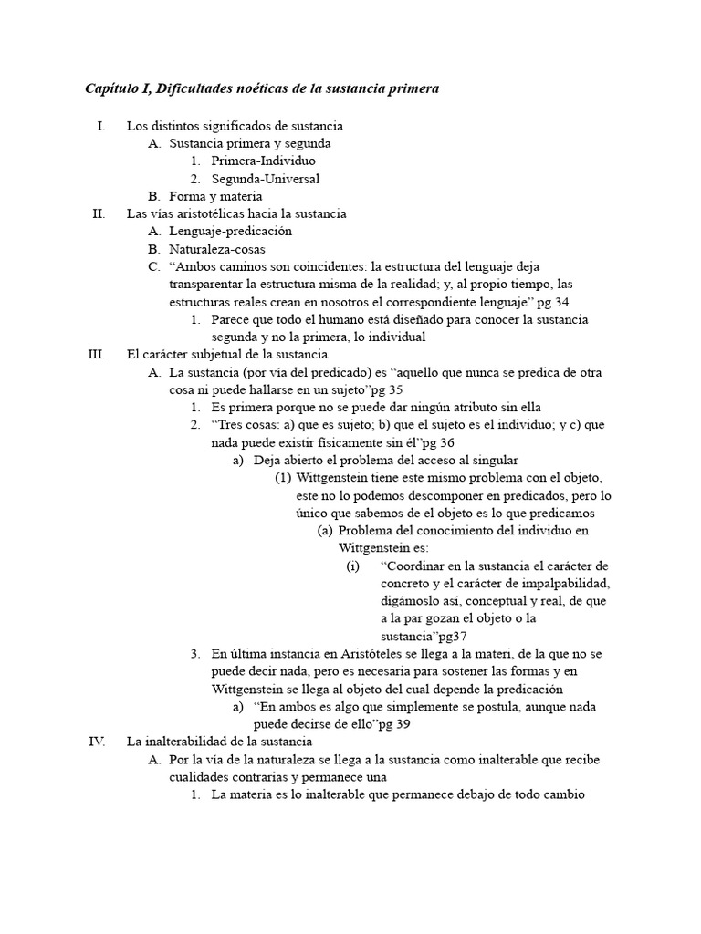 Esquema Cap 1 | PDF | Aristóteles | Metafísica