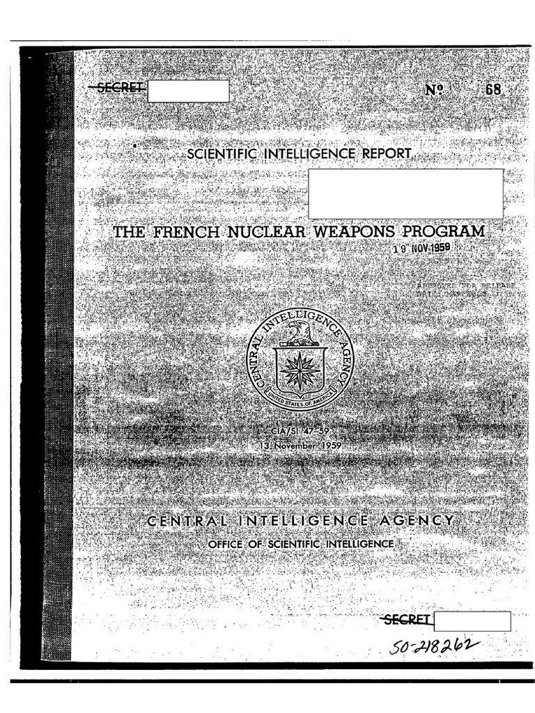 French Nuclear Program CIA Report | PDF