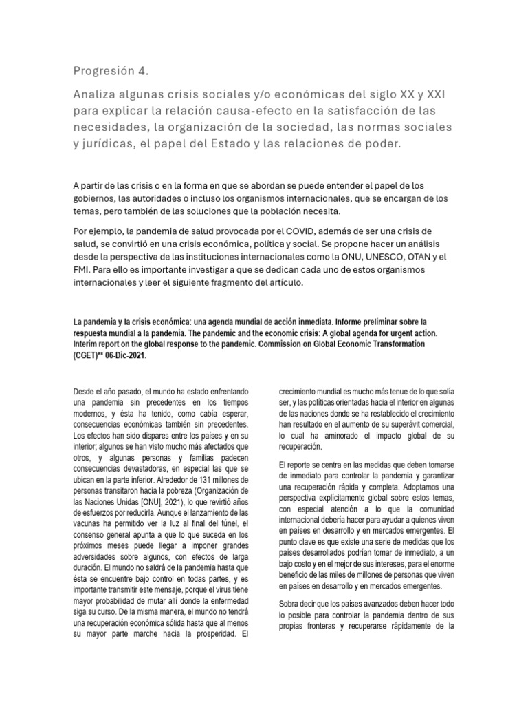Progresión 4 | PDF | Naciones Unidas | Relaciones internacionales