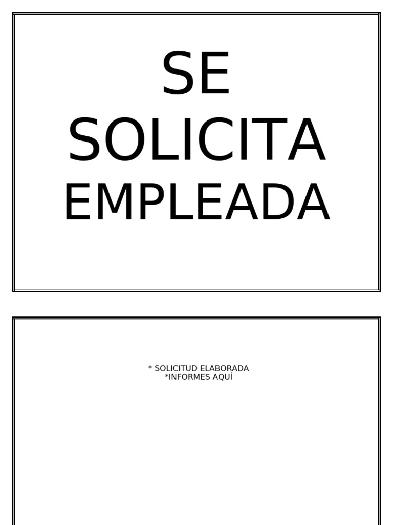 Se Solicita Empleada | PDF