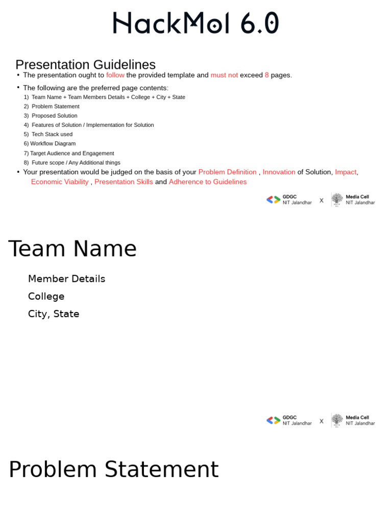 HackMol 6.0 PPT Template | PDF