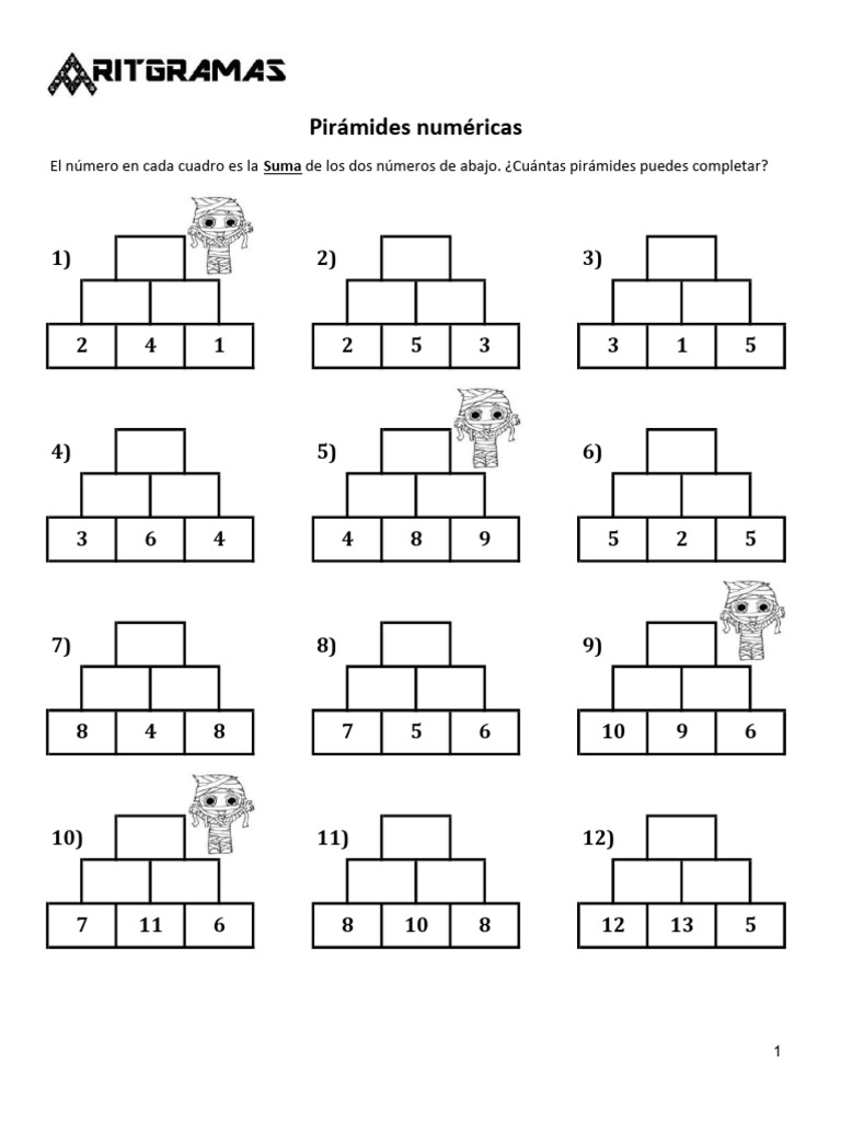 Pirámides Numéricas para Primaria | PDF