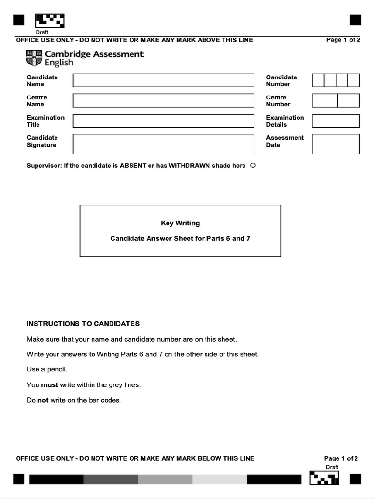 Ket Answer Sheet RW P6-7 | PDF