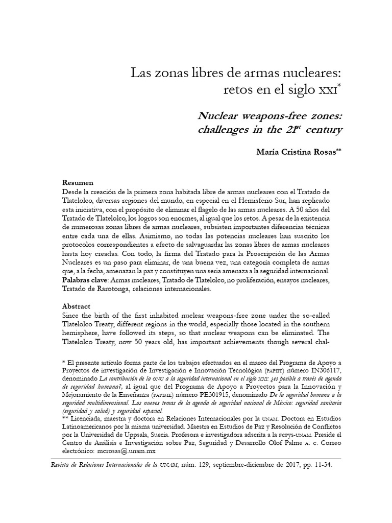 Retos de las Zonas Libres de Armas Nucleares | PDF | El sudeste de Asia ...