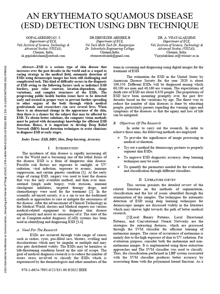 An Erythemato Squamous Disease Esd Detection Using Dbn Technique | PDF ...