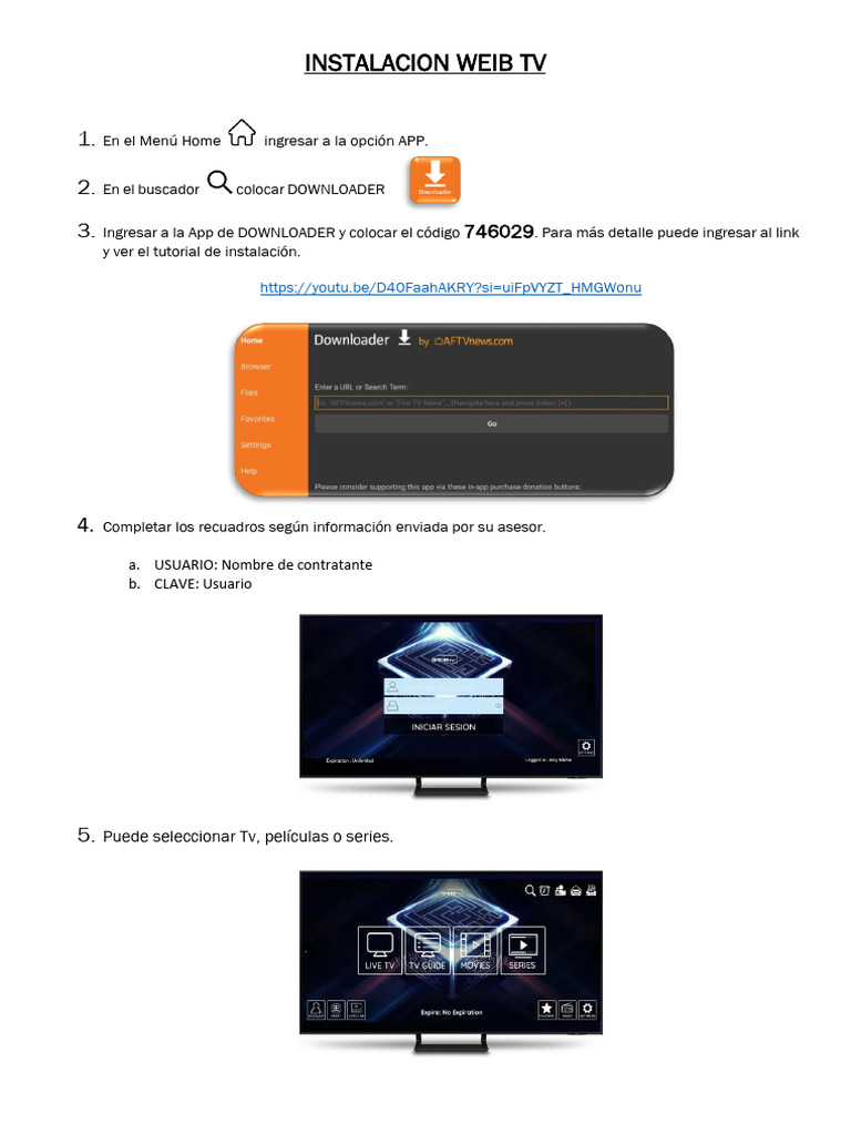 Instalación de Weib TV en Dispositivos | PDF