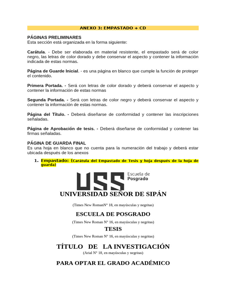 Anexo 3 Sobre Empastado de Tesis Uss Maestria 2023 Fin | PDF | Caso de ...