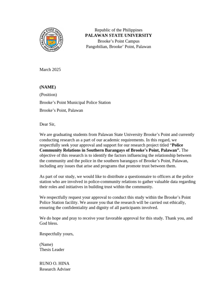 Letter of Approval For PNP | PDF