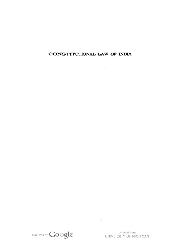 HM Seervai Vol 1 | PDF