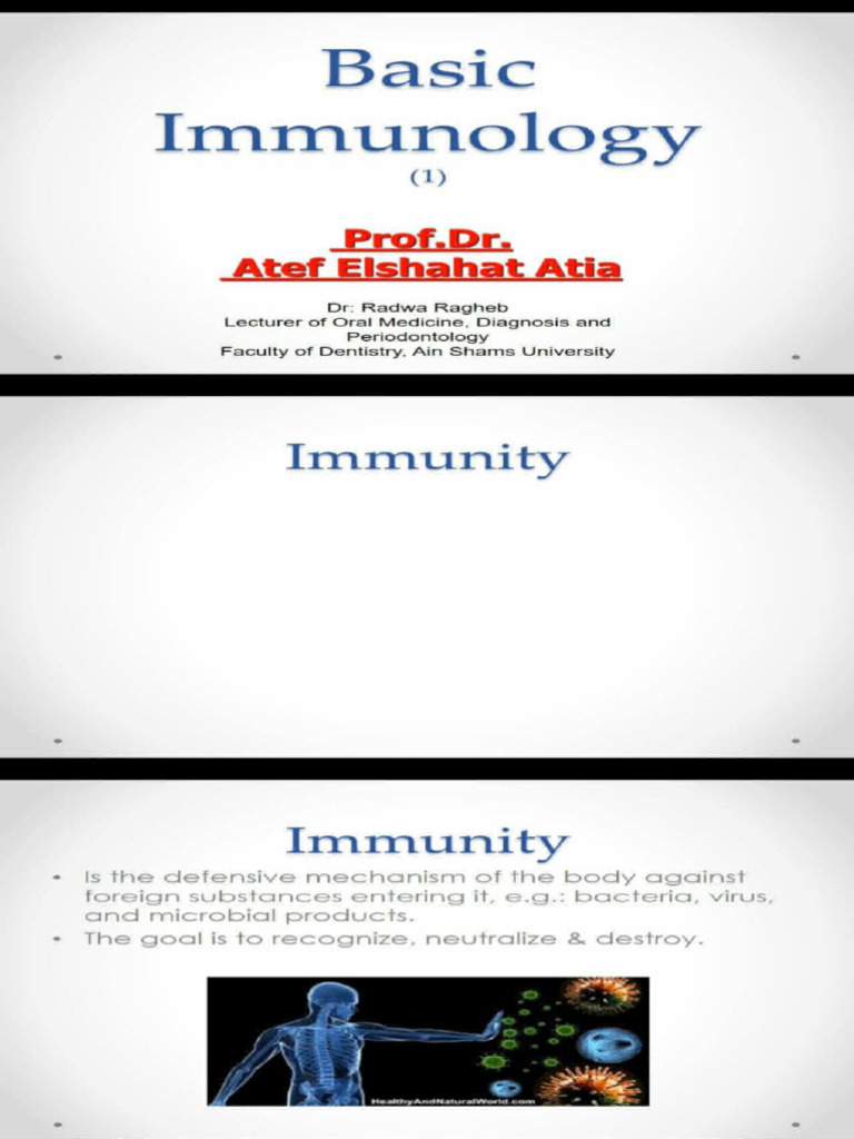 1-Basic Immunology Part I | PDF