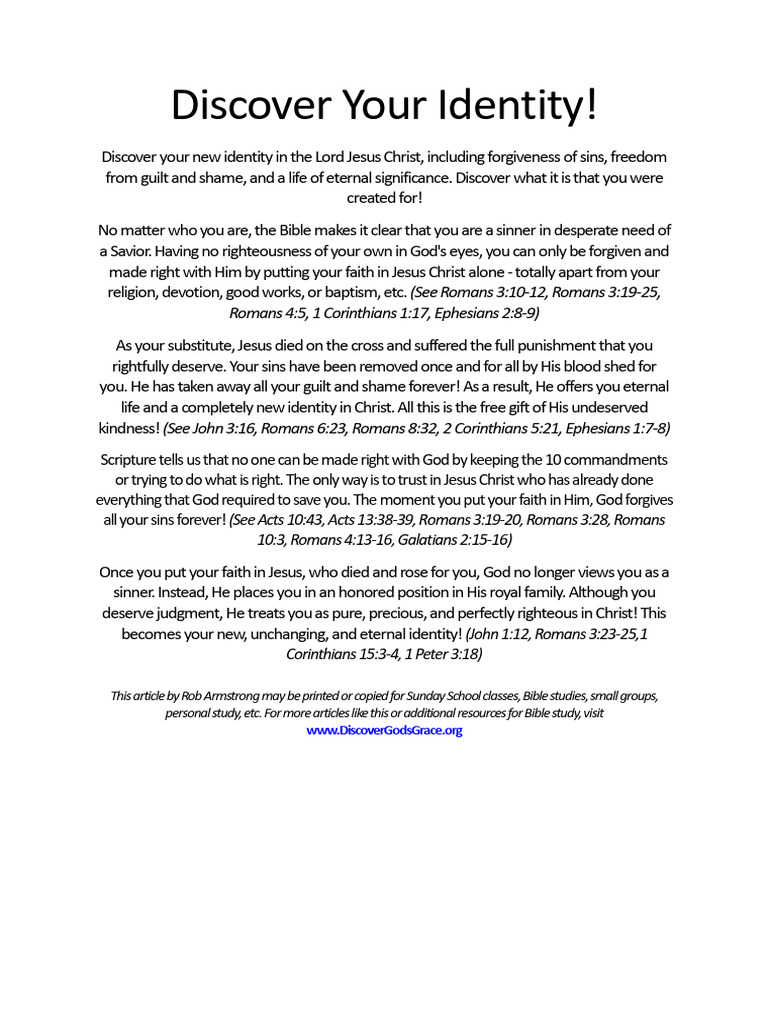 Your New Identity in Christ | PDF