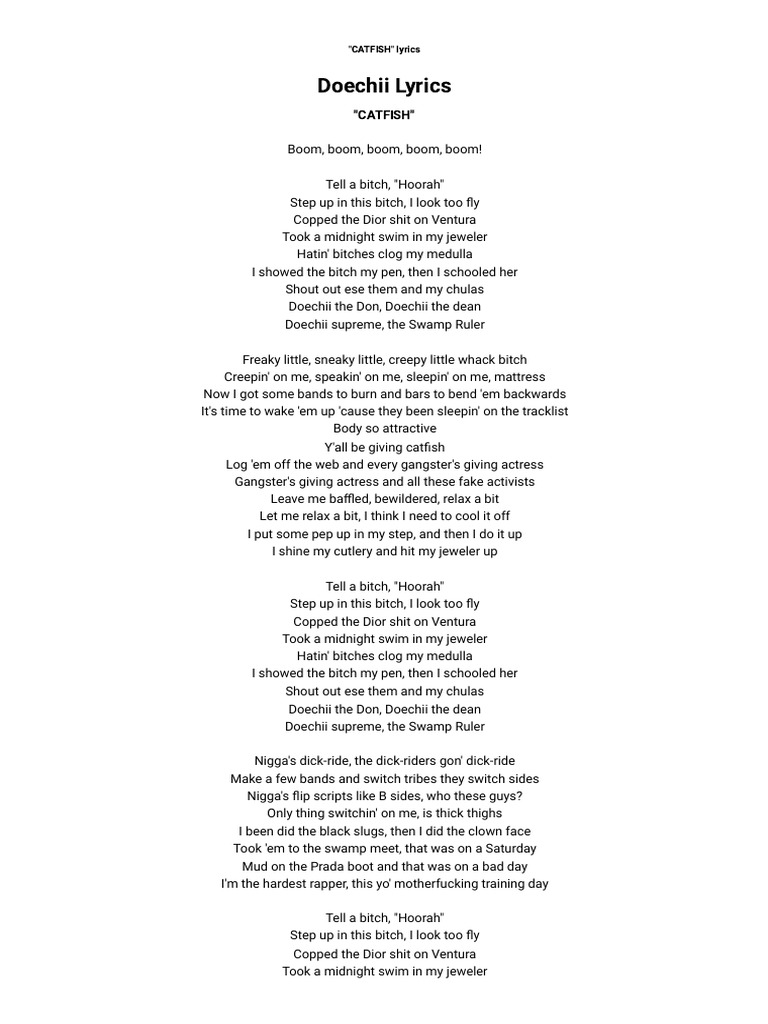 Doechii - CATFISH Lyrics _ AZLyrics.com | PDF