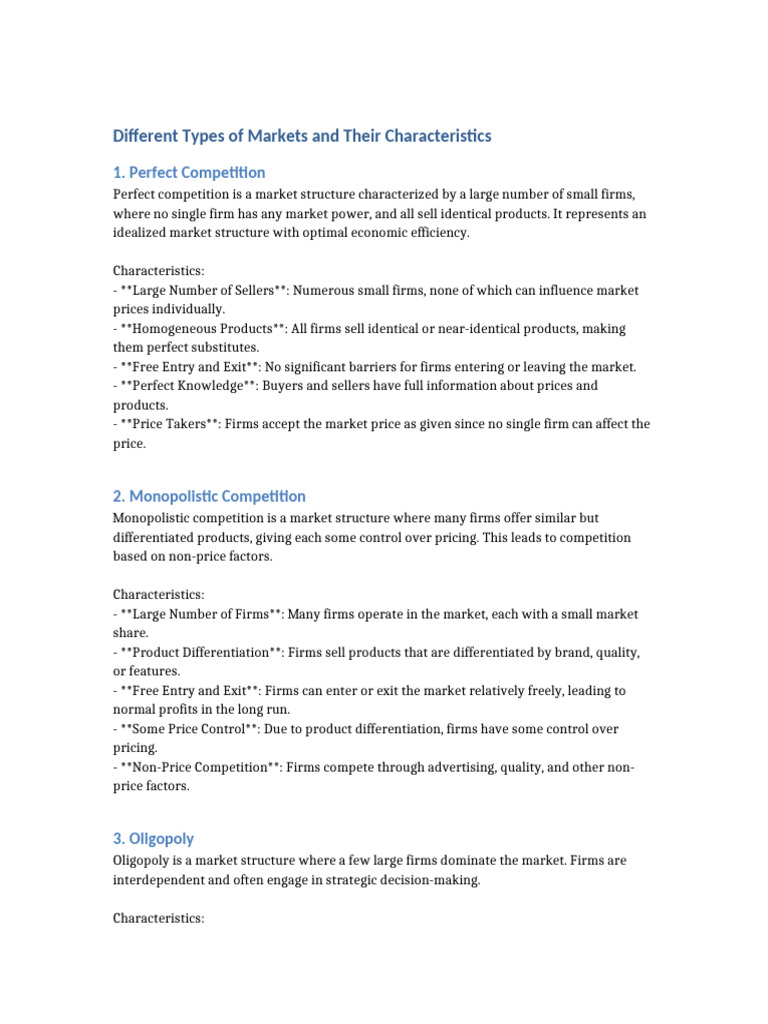 Types of Market Structures Explained | PDF | Market Power | Monopoly