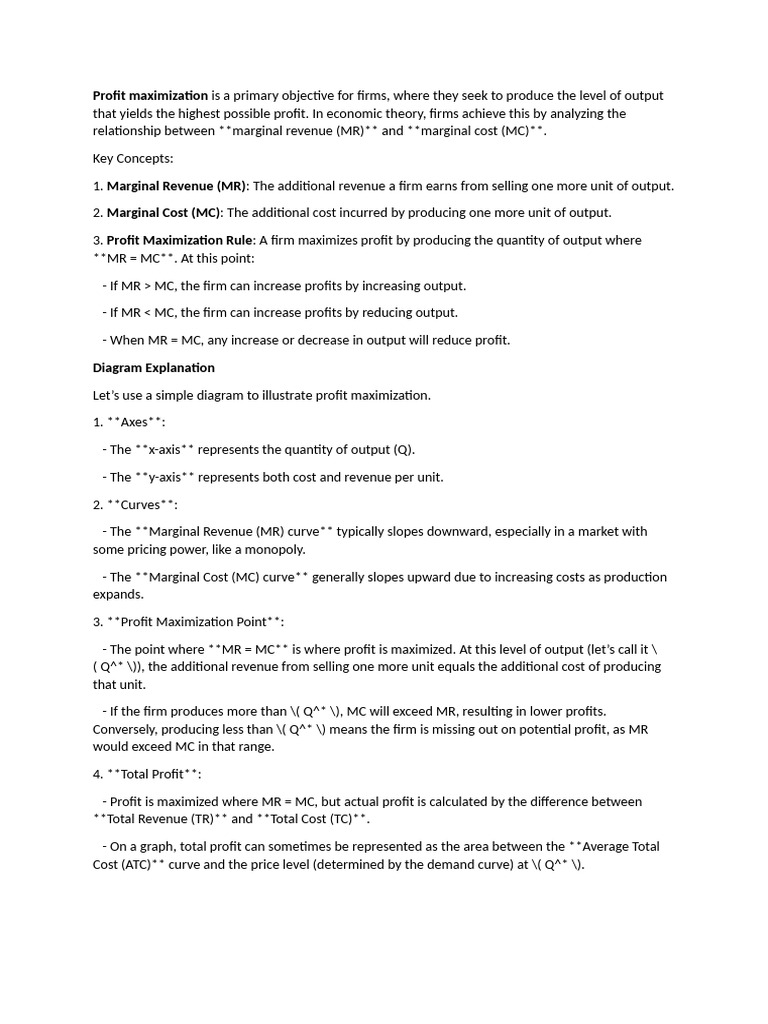 Profit Maximization | PDF | Profit (Economics) | Business Economics