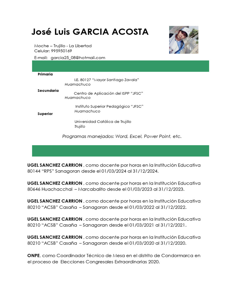 CV Jose - 115156 | PDF