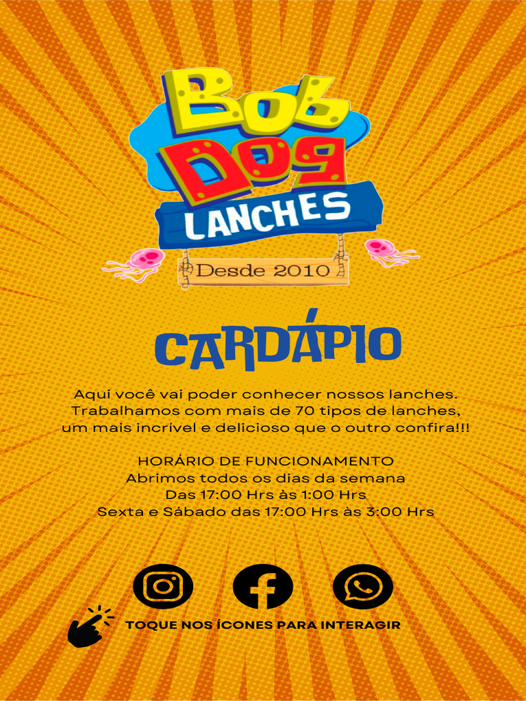 Cardápio de Lanches Bob Dog | PDF | Cachorro-quente | Alimentos