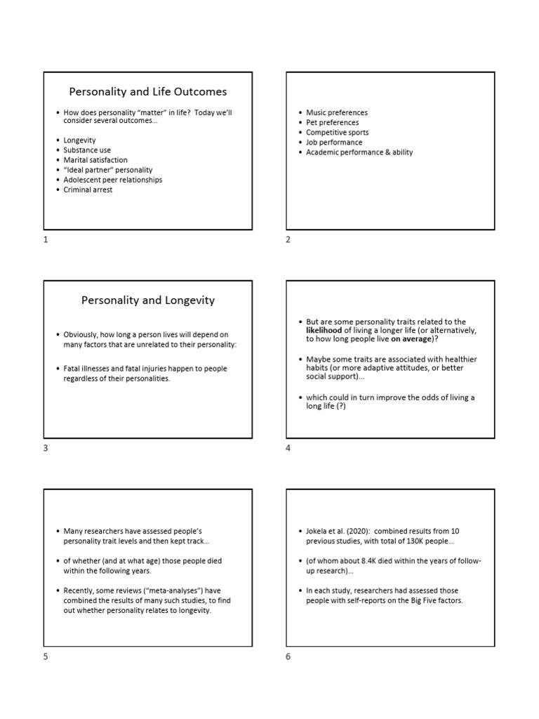 Life Outcomes Slides | PDF | Psychological Concepts | Human Development