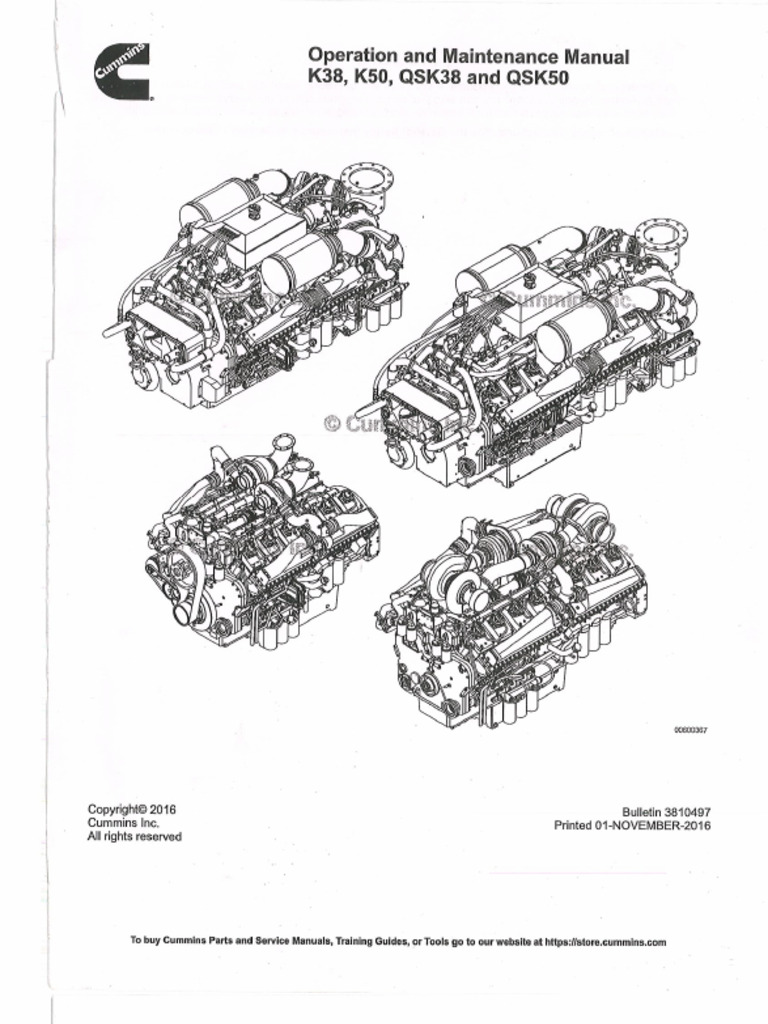 Operation and Maintenance Manual K38, K50, QSK38 Y QSK50 | PDF