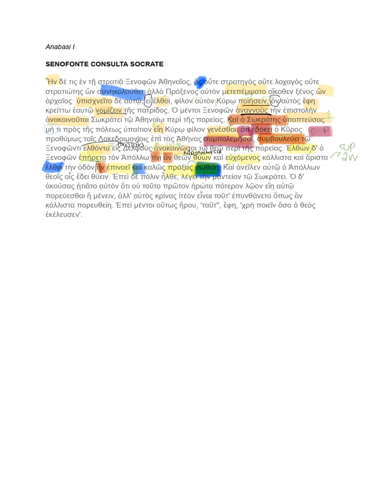 Anabasi Senofonte Consulta Socrate | PDF