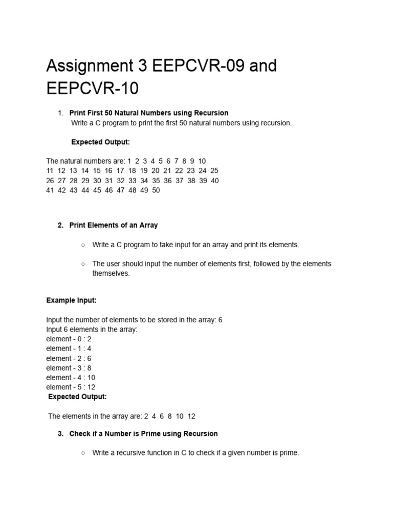 C Programs for Recursion and Arrays | PDF