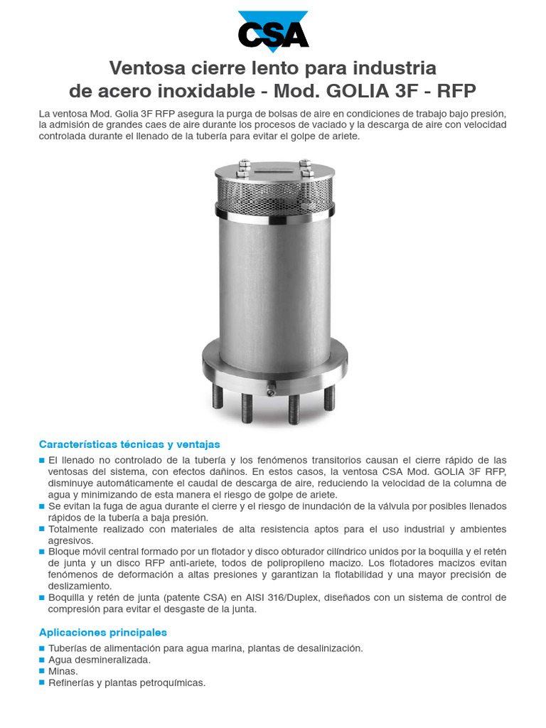 GOLIA 3F RFP Ventosa Industria y Agua de Mar 8.2017 | PDF | Agua ...