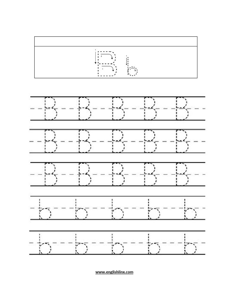 Tracing B Alphabet Worksheet | PDF