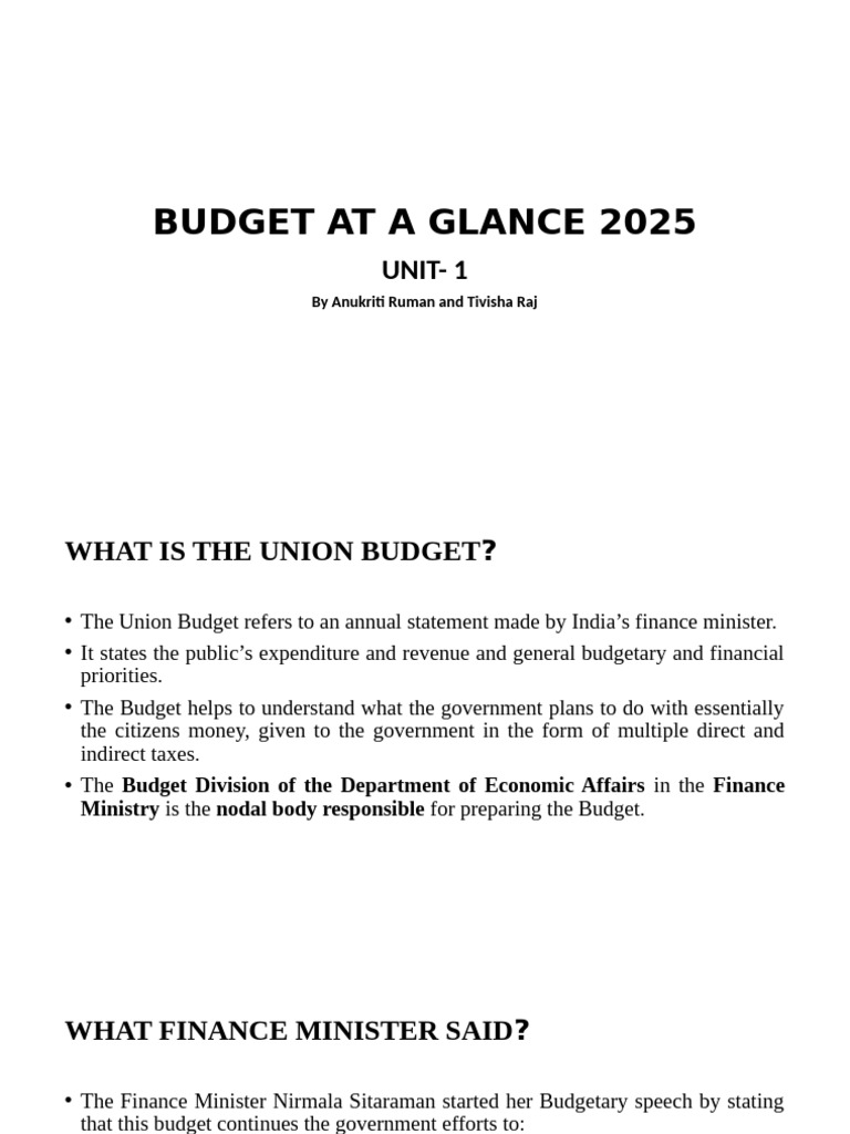 India Budget 2025-26 Overview | PDF | Taxes | Unemployment
