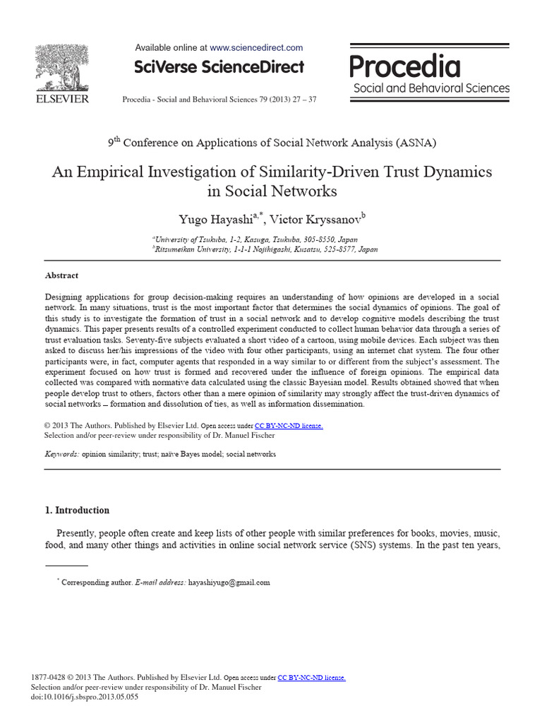 An Empirical Investigation of Similarity Driven 2013 Procedia Social ...