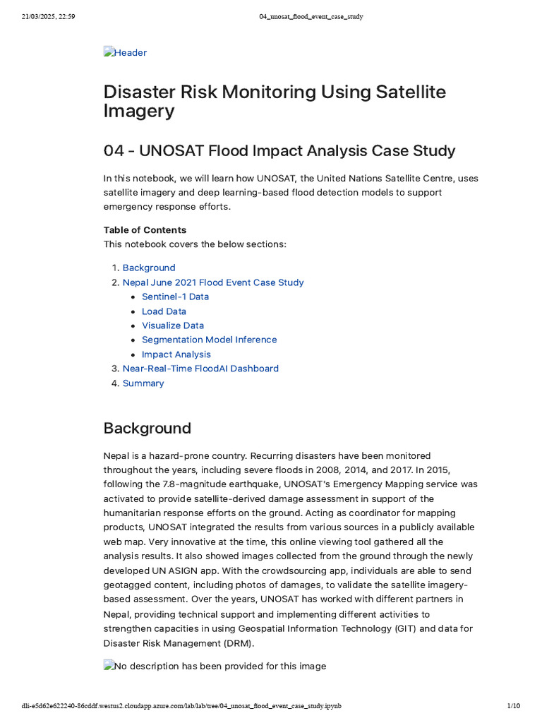 04 - Unosat - FL (5) - JupyterLab | PDF | Flood
