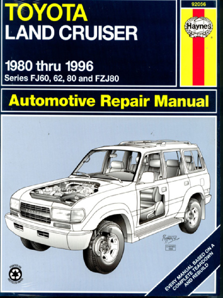 Toyota Land Cruiser Automotive Repair Manual 1980-1996 | PDF