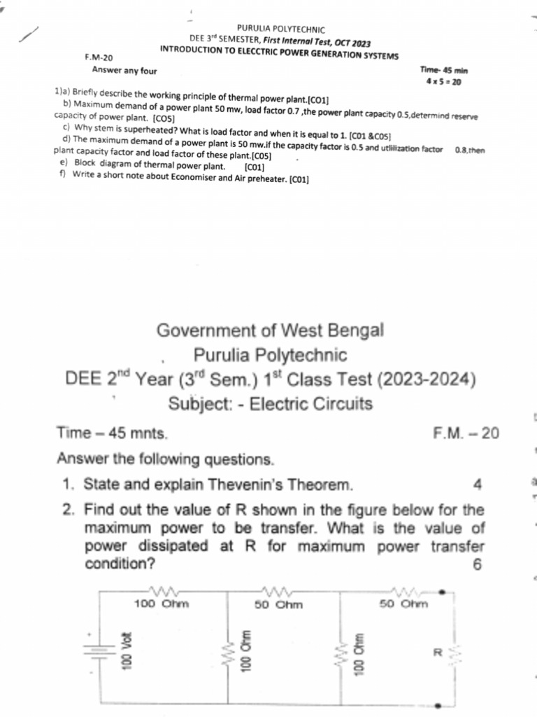 3rd Sem Internal 2023 | PDF