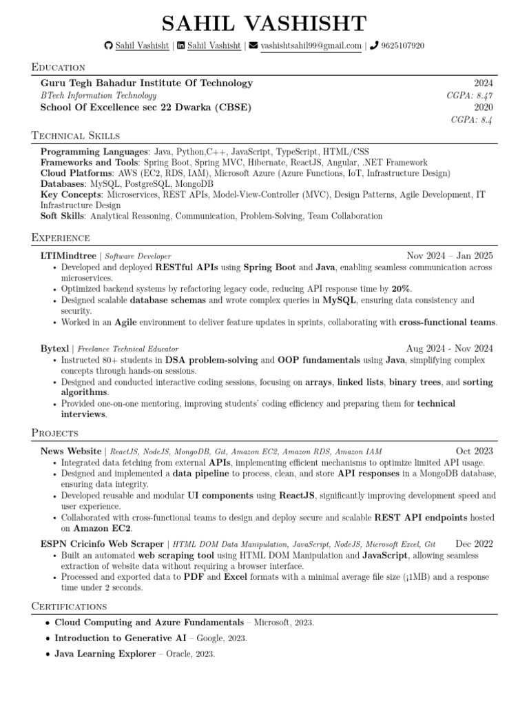Sahil Vashisht Full Stack | PDF | Databases | Mongo Db