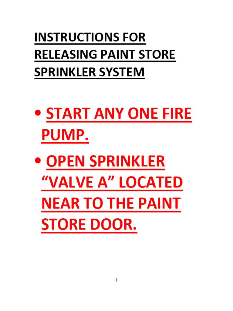 Paint Store Sprinkler | PDF