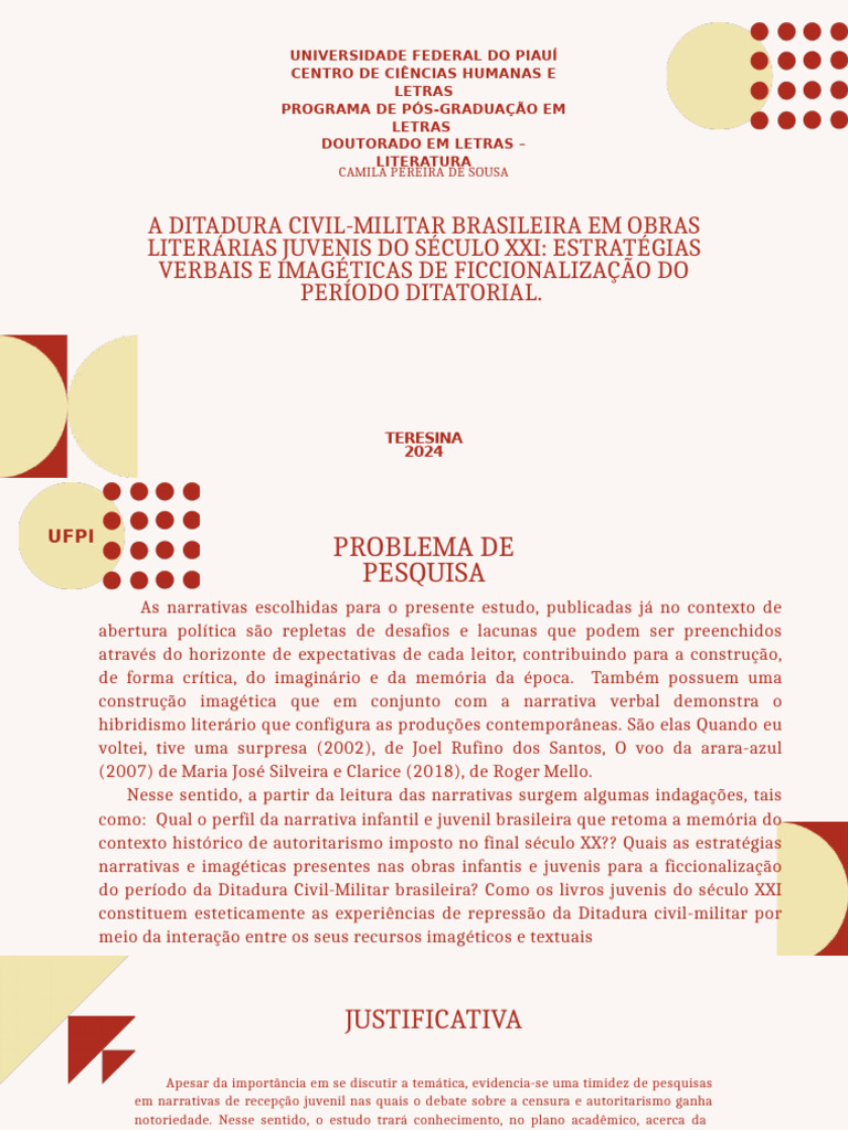 Red Modern Simple Thesis Defense Presentation | PDF | Narrativa | Livros