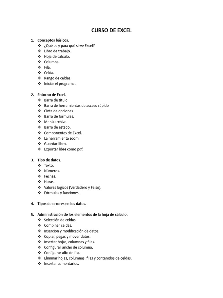 Curso de Excel | PDF