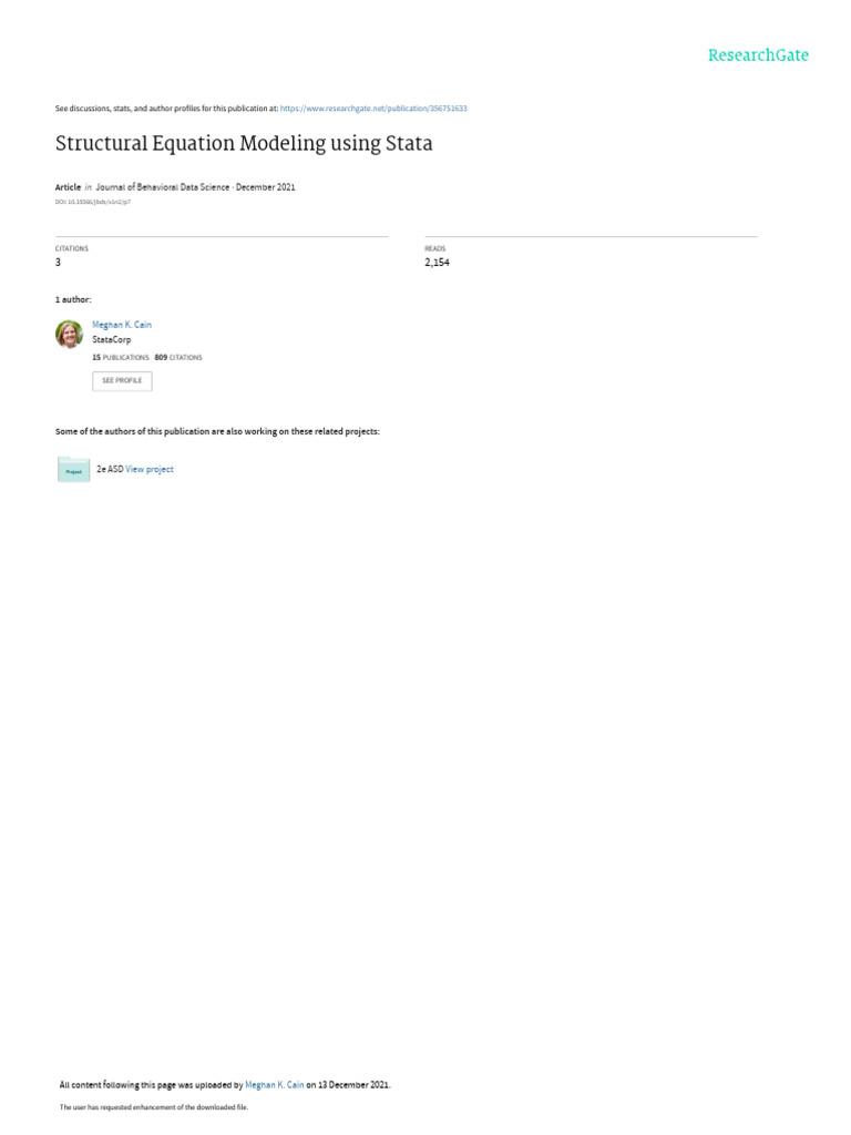 Sem | PDF | Structural Equation Modeling | Statistics