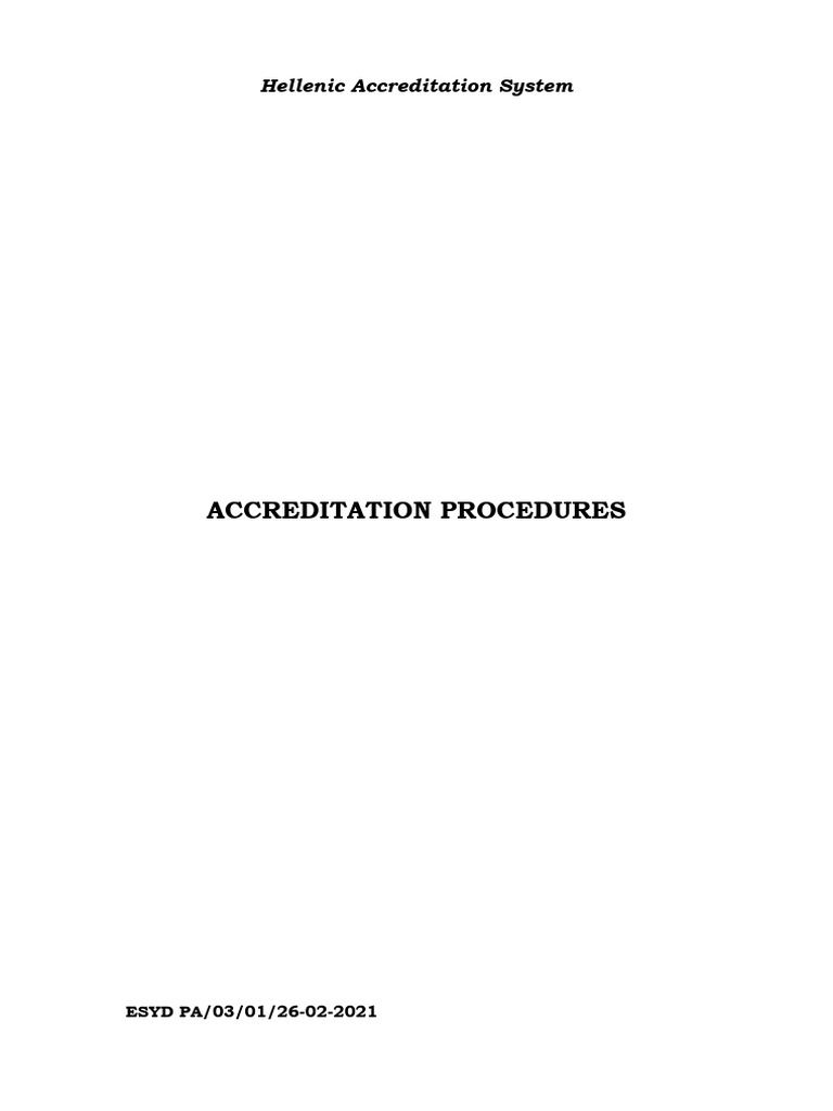 Hellenic Accreditation Procedures Guide | PDF | Audit | Verification ...