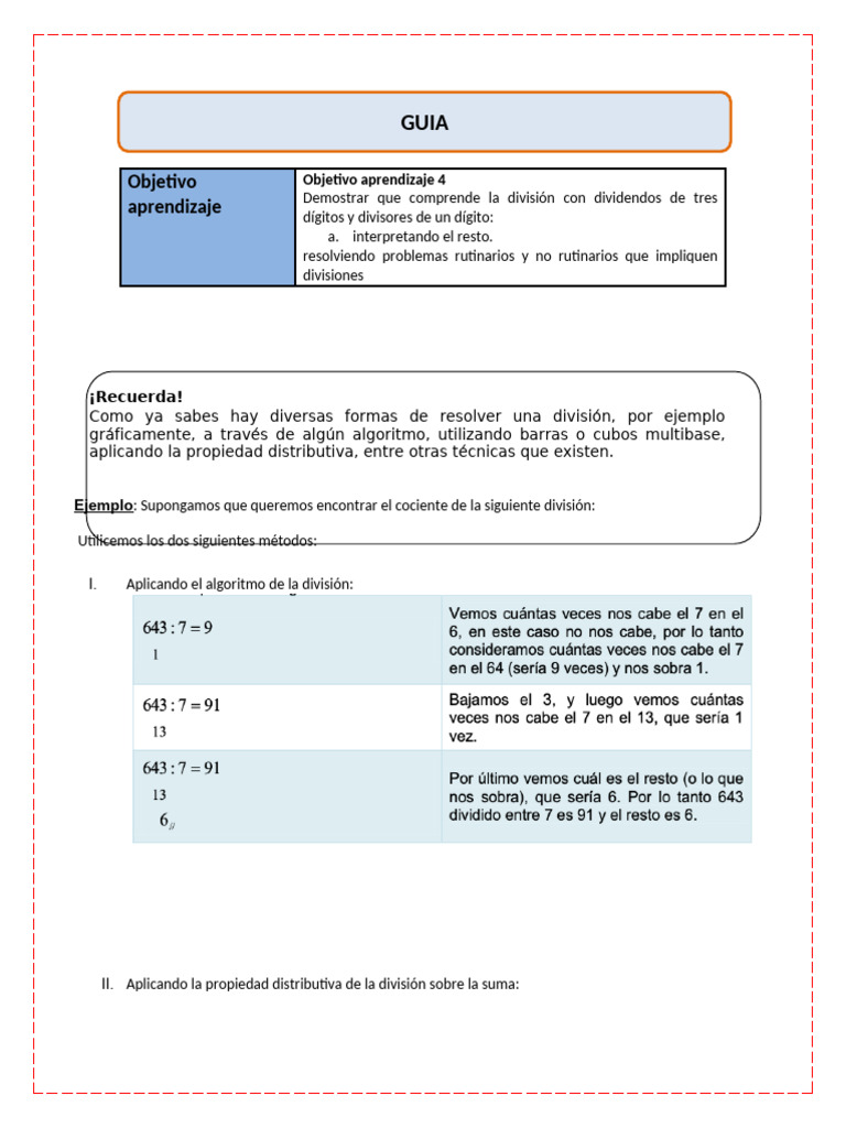 Métodos para Resolver Divisiones | PDF | División (Matemáticas ...