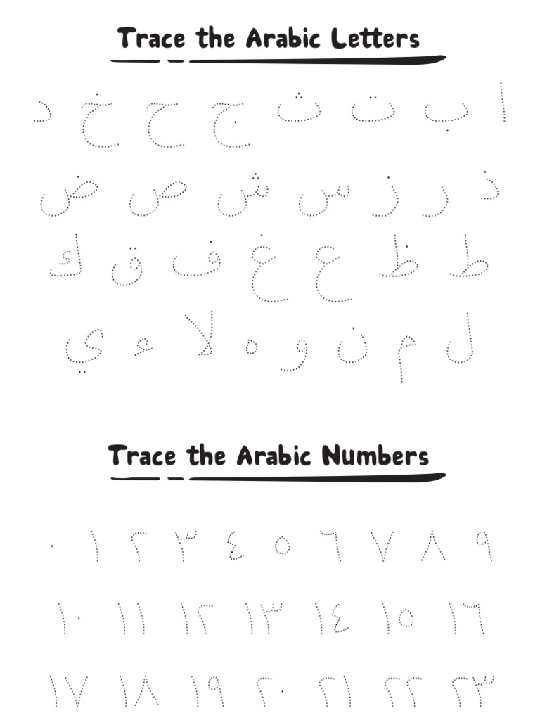 Trace The Arabic Letters | PDF