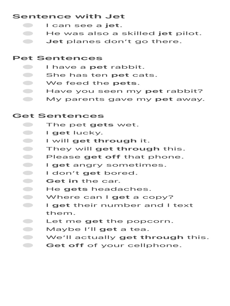 Sentence With Jet | PDF