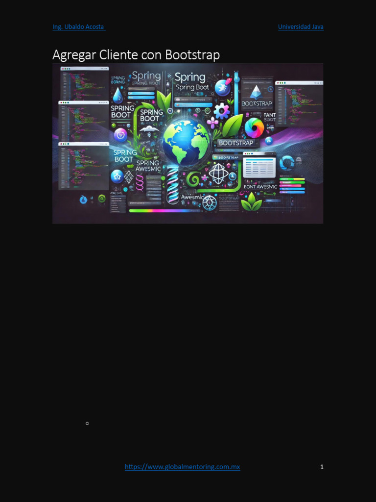 10 AgregarCliente | PDF | Bootstrap (marco frontal) | Java (lenguaje de programación)